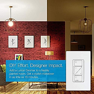 Lutron Caseta Smart Home Dimmer Switch, Compatible with Alexa, Apple HomeKit, and The Google Assistant | for LED Light Bulbs, Incandescent Bulbs and Halogen Bulbs | PD-6WCL-LA | Light Almond 3-Pack