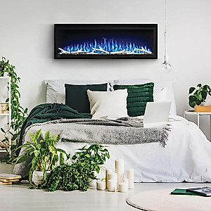Birch Log Kit with Rocks for Entice™ 50 - NEF-BLRAK50 - Realistic Birch Logs, Natural Looking Rocks, Easy Customization of Entice Electric Fireplace