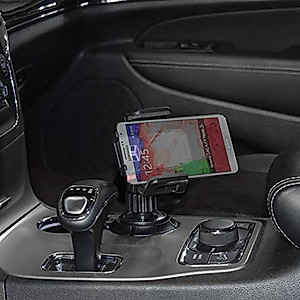 TUFF TECH Cup Holder Universal Car Mount Phone Holder with Adjustable Base and Holder for -iPhone, Samsung, LG, Moto, Huawei, Smartphones