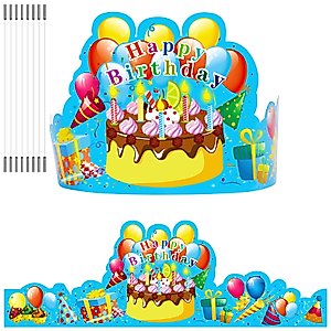 JTIEO 35Pack Birthday Party Crowns for Kids - Paper School Classroom Hats and VBS Supplies