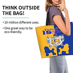 Kunsaww Sigma Gamma Rho Shoulder Bag Sorority Gifts Women'S Fashion Shoulder Tote Large Capacity Reusable Shopping Bag