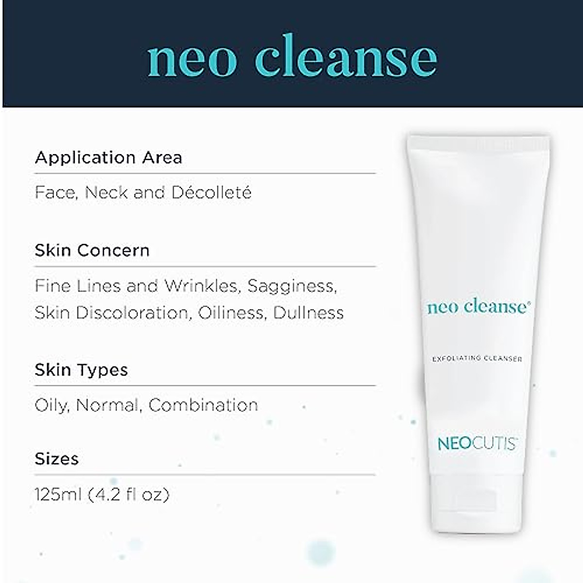 Neocutis Neo Cleanse - Exfoliating Skin Cleanser - Glycolic Acid Gel - 125ml
