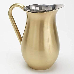 American METALCRAFT, Inc. American Metalcraft BWPG84 Bell Pitcher W/Ice Guard, Satin Finish, Gold, 84-Ounces