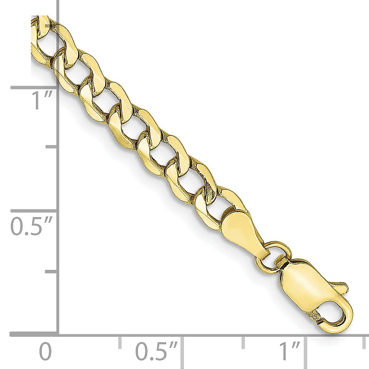 Avariah 10k Yellow Gold 4.3mm Semi-Solid Curb Link Chain - 7"