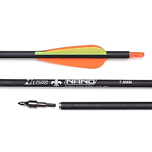 Hunter Ian Archery Carbon Arrow Hunting Arrows 28 Inch with 100 Grian Removable Tips for Compound Bow & Recurve Bow Practice Shooting (Pack of 12)