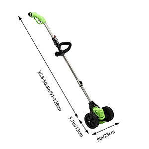 Cordless Grass Trimmer, String Trimmer Lawn Edger, Battery Powered Grass Trimmer Adjustable Height Weed Eater Tool for Lawn Care and Yard Work (1, Black, Green)