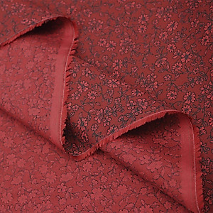 Master FAB -100% Cotton Fabric by The Yard for Sewing DIY Crafting Fashion Design Printed Floral(Spring Flowers Red)