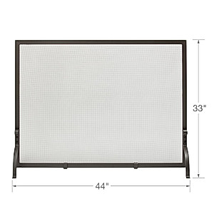 UniFlame, S-1156, Medium Single Panel Olde World Iron Finish Fireplace Screen