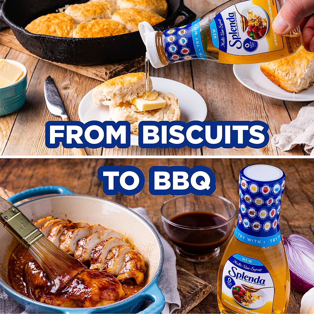 Splenda Multi-Use Syrup, Zero Calorie, Sugar Free Substitute for Maple Syrup, Honey, Agave and Brown Sugar, Allulose Liquid Sweetener, 8oz Bottle