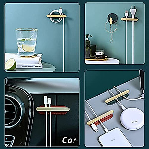 leuapl Decorative Wall Door Self Adhesive Hanger Hooks Heavy Duty for Hanging Coats Clothes Hat Keys Purse, Kitchen Towels Hook, Waterproof Shower Room Sticky Hooks for Bathroom Organizer, 6PCS