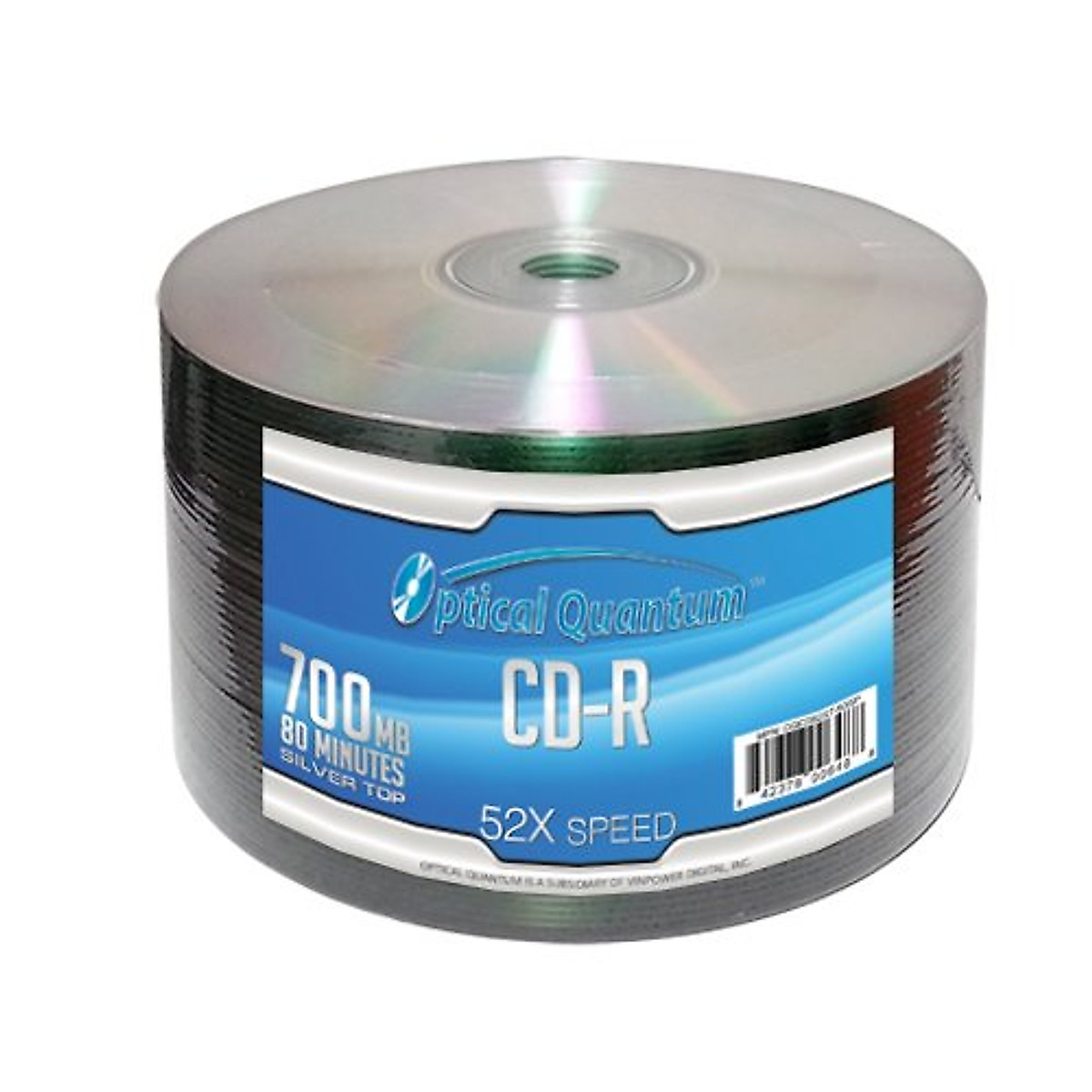 Optical Quantum 52x 700 MB 80 Minute Silver Top Recordable Disc CD-R, 50-Disc Spindle