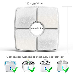 SAMANIJA 8-Pack Cat Water Fountain Filter Replacement Filters, Compatible with Veken 84oz/2.5L Pet Fountain Cat Water Fountain Dog Water Dispenser