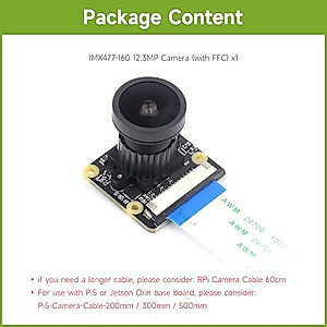 Waveshare IMX477-160 12.3MP Camera 160° FOV 4056 × 3040 Resolution Compatible with Jetson Nano/Compute Module