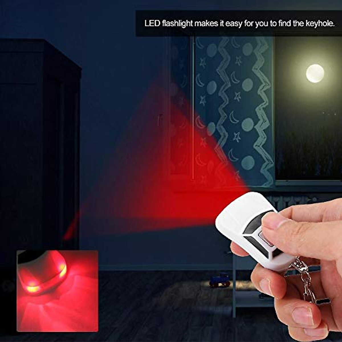 Key Finder Key Locator Key Detector Mini Anti Lost Key Locator Keychain Whistle Beep Sound Control with LED Fashlight for Wallets ,Car ,Pets ,Bags