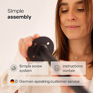 pamo Industrial pipe clothing rack metal black - Wall mounted clothes racks for hanging clothes - Modern walk in closet - KIM II DOUBLE black