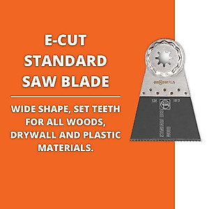 Fein StarLock Plus E-Cut Standard Oscillating Saw Blade - Wide Shape 2-1/2" Width for All Wood, Drywall and Plastics - Fits Most Multitools - 10-Pack - 63502134290