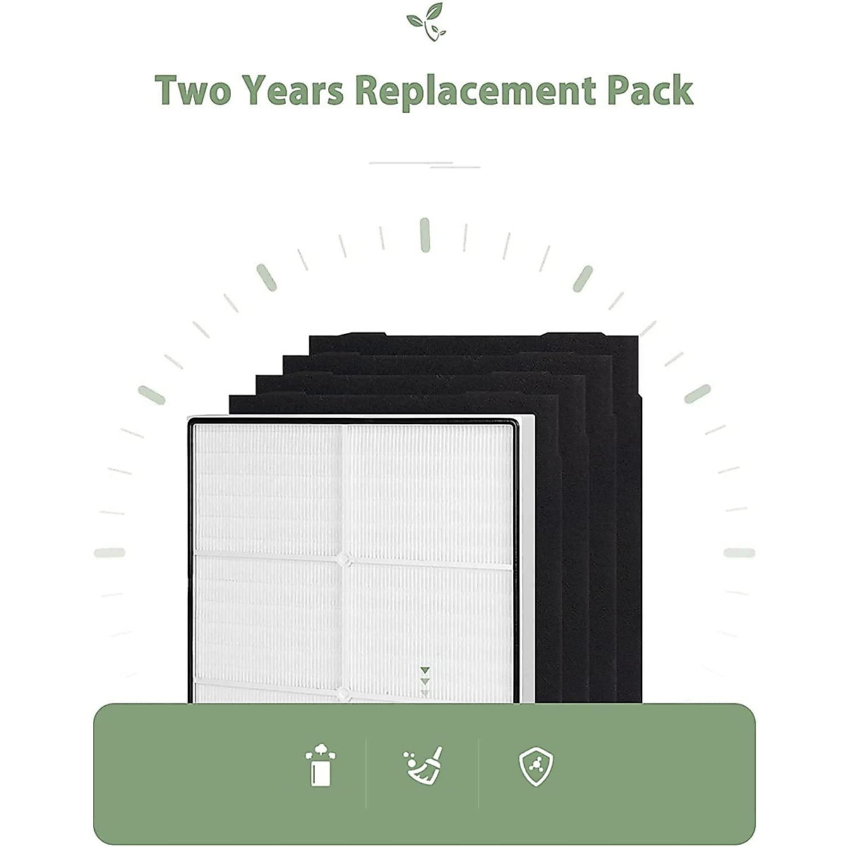 Future Way 510 Filter Replacement Compatible with Whirlpool Whispure AP510 and AP450 Air Purifier, with 4 Carbon Filters, Part# 1183054k