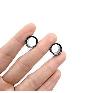 HEKEUOR 11mm 7/16" Steel Ear Stretching Kit 2 Steel Tapers 2 Steel Tunnels Size Between 00g(10mm) and 1/2" (12mm) (Black 11mm(7/16"))