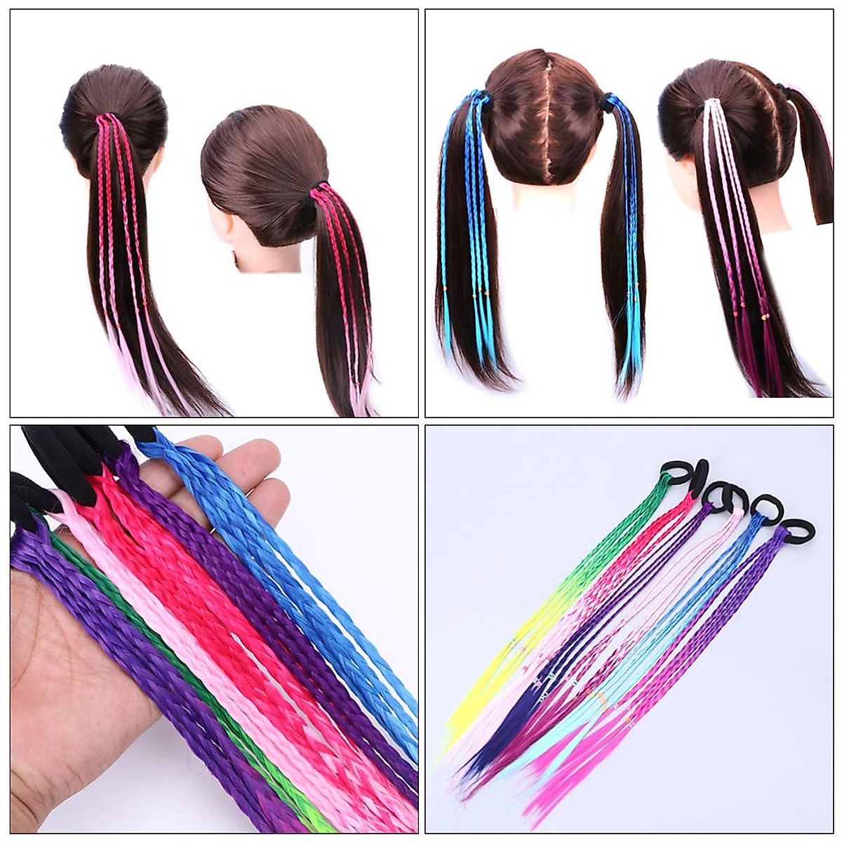 PRETYZOOM 1 Set 6pcs Wig Kids Hair Accessories Hair Accessories for Women Hair Rope Girls Headbands Mermaid Headband Hair Braid Extension Scrunchies Hair Ring Fabric Colorful Child
