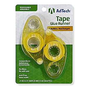 Ad-Tech Removable Crafter's Tape Refill Glue Runner, 31 in x 8.75 yds, White, 52 Foot