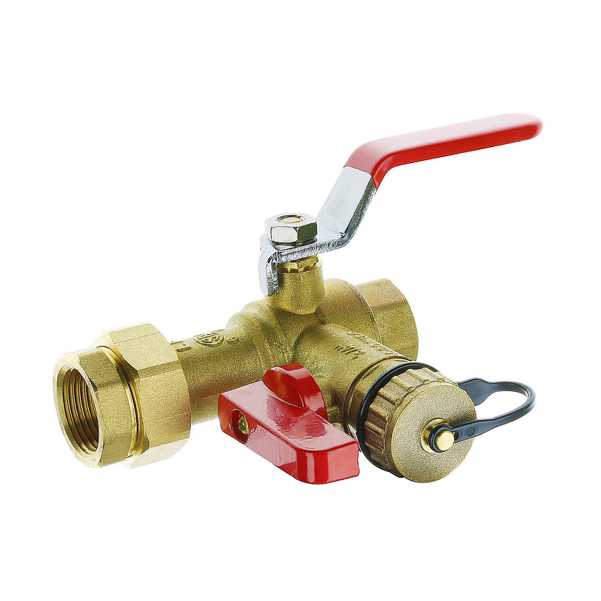 HYDRO MASTER Tankless Water Heater Service Valve Kit with Pressure Relief Valve 3/4-Inch IPS Isolator Clean Brass