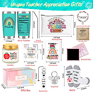 SIXVALA Teacher Appreciation Gifts for Women, 20 OZ Teacher Tumbler Gifts Basket, Teacher Christmas Gifts, Teacher Birthday Gifts, Thank You Gifts for Teachers