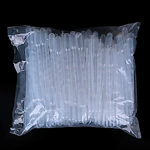 ovsor 50PCS Plastic Disposable Transfer Pipettes, 3ml Calibrated Pipette Dropper for Science Laboratory