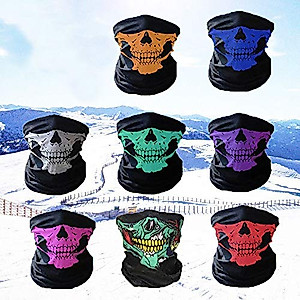 8PCS Skull Bandana Cycling Dust Protect Mask Autumn Winter Headband Scarf Neck Face Mask Headwear Outdoor Cycling Mask Accessories