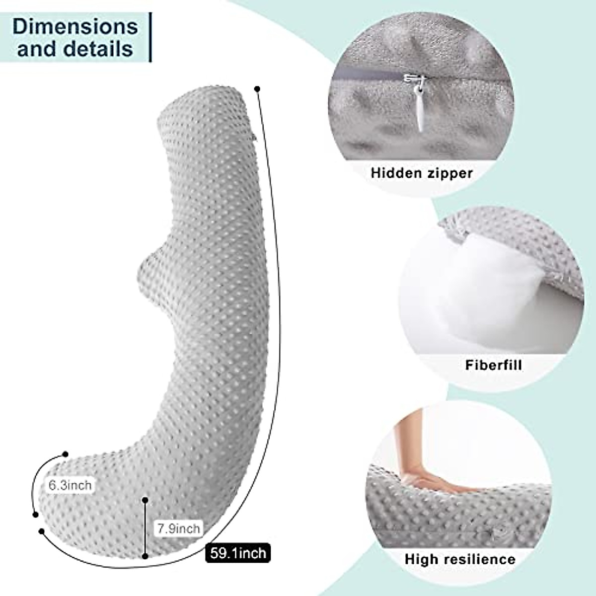 Treeking-Pregnancy Pillows - Soft and Comfortable Pregnancy Body Pillow for Side Sleeping, Durable and Stretchy Maternity Pillow Suitable for Head, Neck and Abdominal Support
