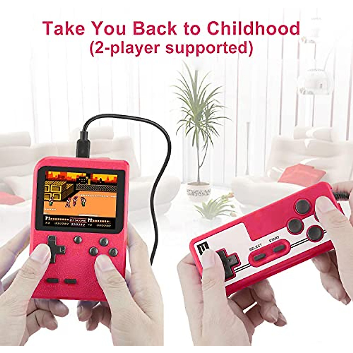 Handheld Game Console, Retro Portable Video Game Console for Children with 400 Classical FC Games 3.0-Inch Screen 1020mAh Rechargeable Battery Support for TV Connection Easter Day Gifts (Red)
