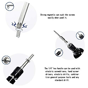 10PCS 6"/150mm T25 Torx Head Screwdriver Bit Set, 1/4 Inch Hex Shank with Quick Release Slot,S2 Steel Magnetic Security Tamper Proof Star 6 Point Screw Driver Kit Tools