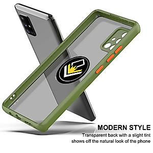 TJS Compatible with Samsung Galaxy A71 5G Case, with Tempered Glass Screen Protector, Metal Ring Magnetic Support Kickstand Heavy Duty Drop Protector Phone Case (Green)