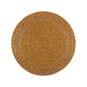 Life By Cotton Farmhouse Beaded Placemats for Dining Table- 13 inch Dia Off White, Beaded Placemats Round for Dining Table, Occasional Decoration and Family Parties Celebrations,Set of 2