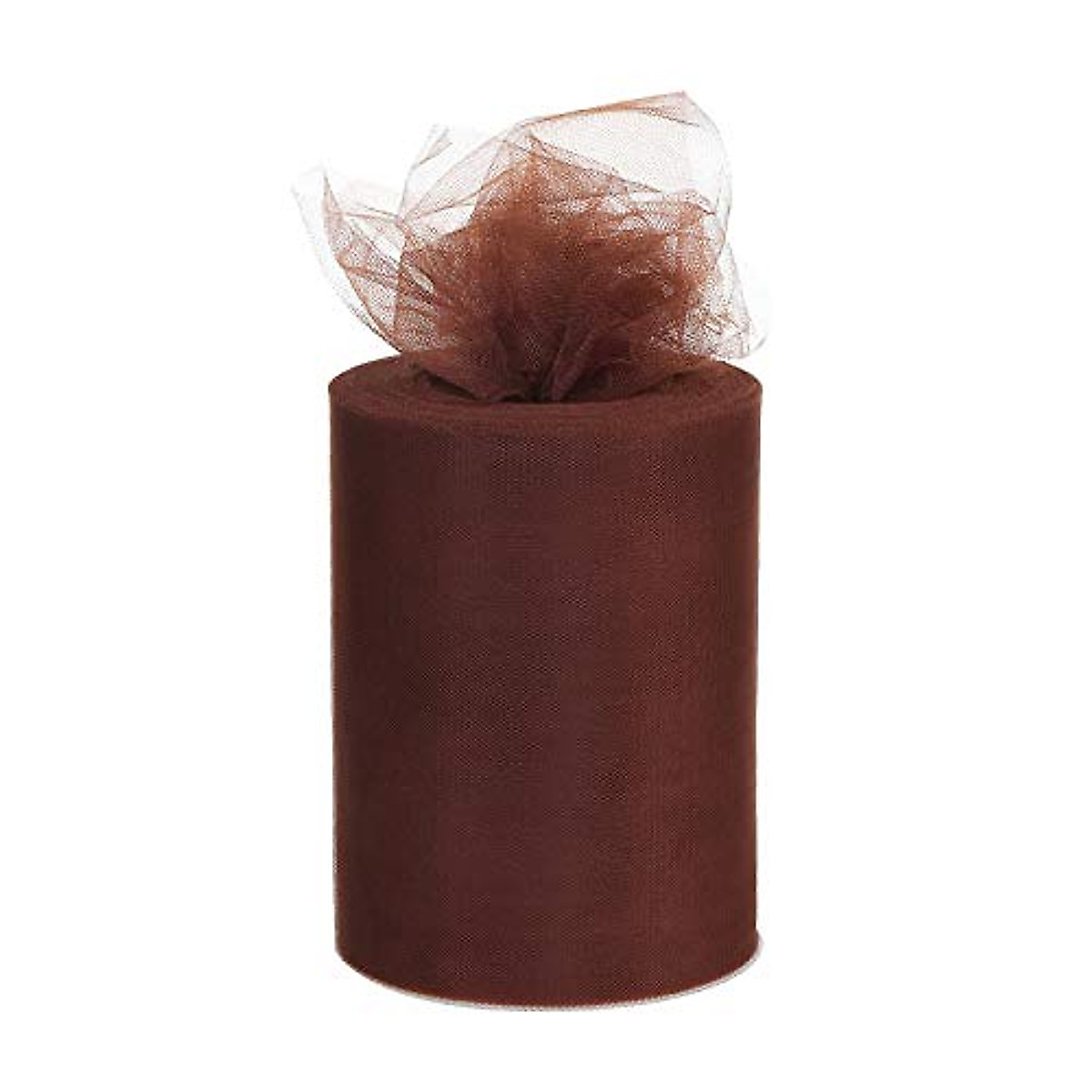 Tulle Roll Spool Fabric for Sewing, Table Skirt and Wedding Decoration,6 Inches by 100 Yards! (Brown)