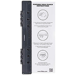 Filofax A5 Portable Hole Punch (B340119), Black