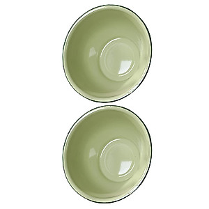 YARDWE Ramen Noodle Bowl Ceramic Dinner Plates 2pcs Enamel Mixing Bowls Retro Chinese Bowl Soup Bowl Vintage Salad Fruit Soup Serving Bowl Enamel Tableware 20cm Japandi Decor