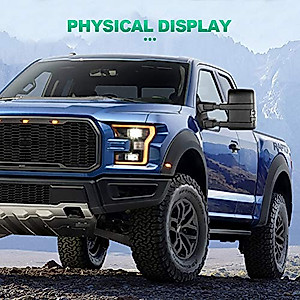 AUTOMUTO Towing Mirrors Driver and Passenger Side Tow Mirrors Manual Control Compatible with 1999-2015 for Ford for F250/for F350/for F450/for F550 Super Duty