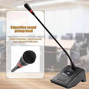 SYH&AQYE Gooseneck Wireless Microphone, 6.35 to 3.5mm Adapter Desktop Microphone, Table Mounted Condenser Mic for Conference, Studio Audio Recording