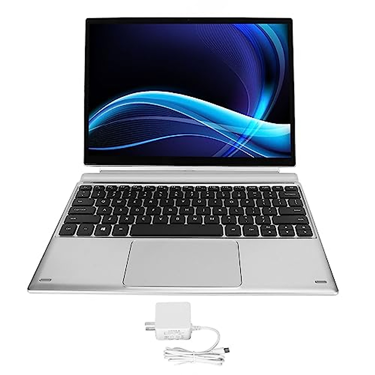fannay 12.3 Inch 2-in-1 Laptop, 3K Touch Screen Dual Speakers 100‑240V Portable Tablet Notebook with Magnetic Keyboard for Windows 10 for Operation (US Plug 8GB+1TB)