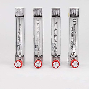 Fincos 0.1-1L/min 1-10L/min 6-60ml/min 10-100ml/min 30-300ml/min 60-600ml/min Panel Gas Air Flowmeter Rotameter with Control Valves - (Specification: 0.1-1L Per min)