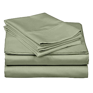 Cottingon,Premium 400 TC 100% Egyptian Cotton Sheet Set 16" Deep,Split King - Sage