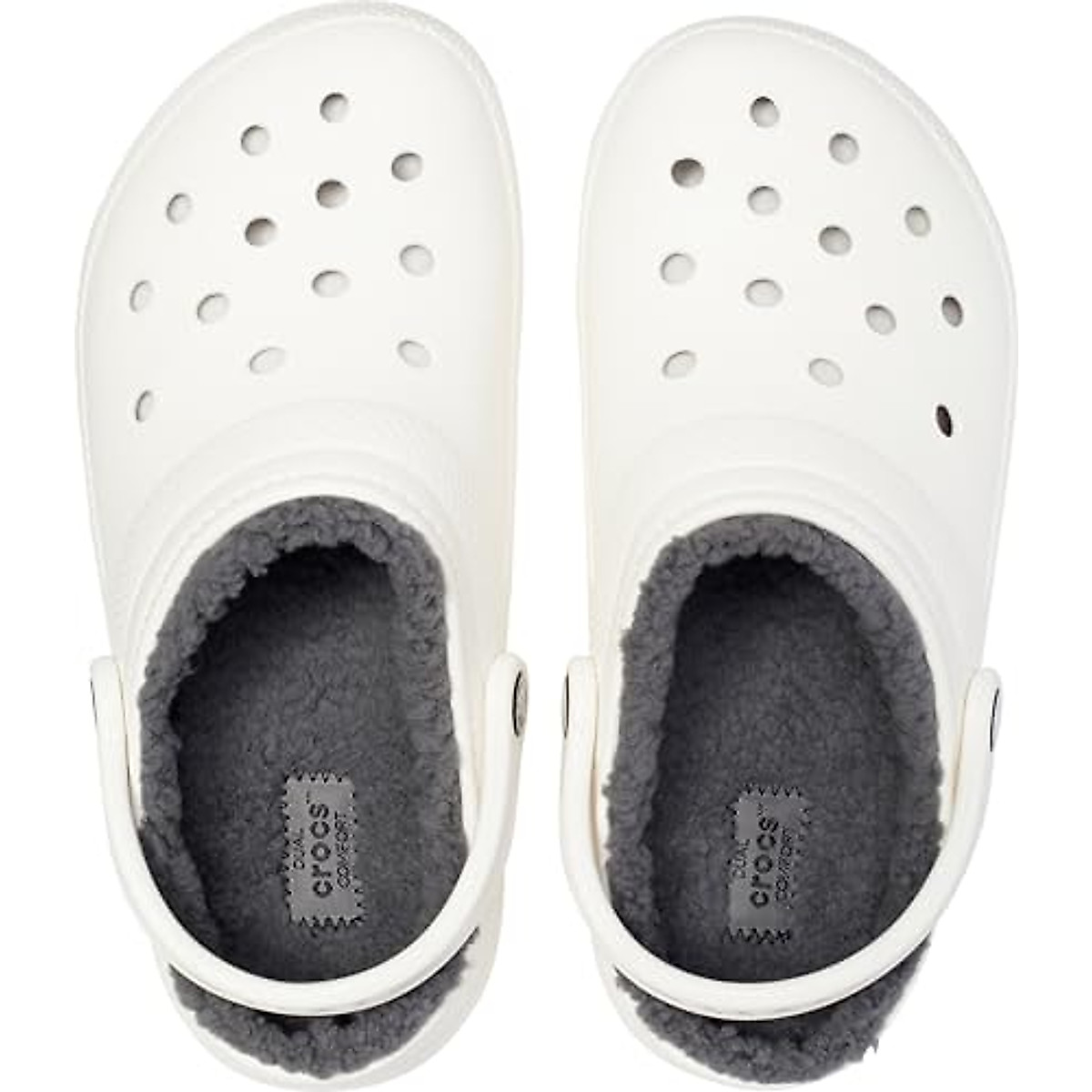 Crocs Classic Lined Clog White/Grey Men's 7, Women's 9 Medium