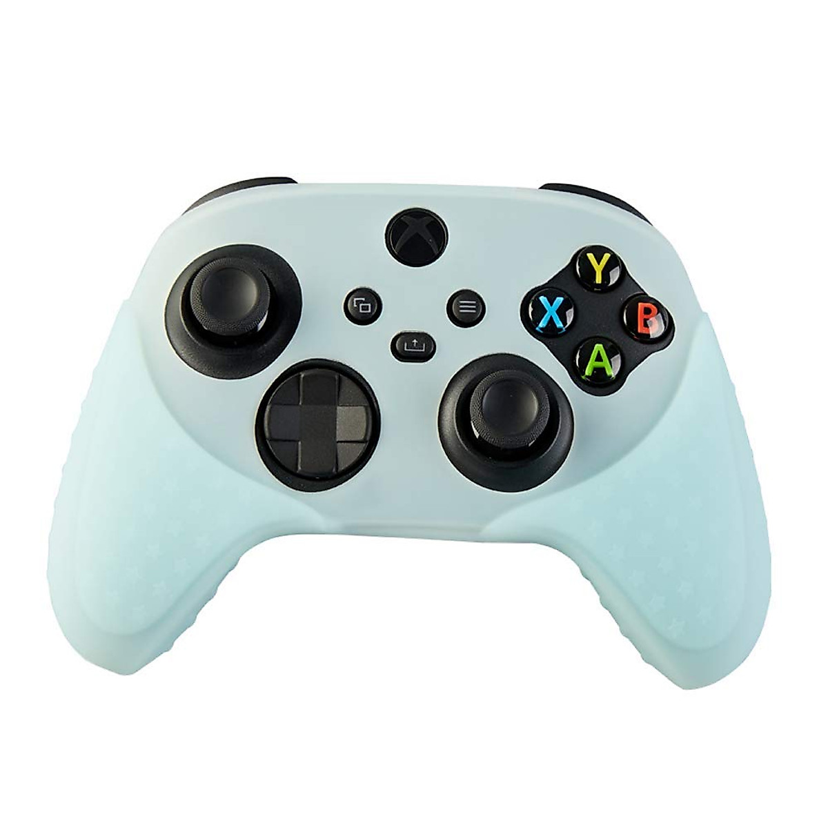 Controller Grip Cover for Xbox Series X/S, Anti-Slip Silicone Skin Protective Cover Case for Microsoft Xbox Series X/S Controller, 2 Pack with 8 Thumb Grips (White+Blue)