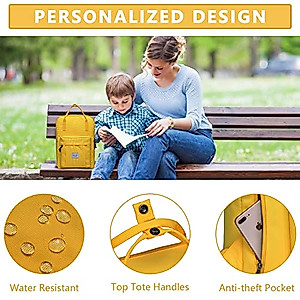 Backpack for Women, Chasechic Lightweight Cute School Bookbag for Teen Girls Hiking Casual Aesthetic Daypack Yellow