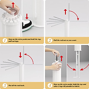 Dr.DJ Tripod Drying Rack, Foldable Octopus Standing Drying Rack Clothing with 16 Aluminum Drying Arms, Round Collapsible & Portable Handle for Laundry Room, Balcony, Bedroom, RV