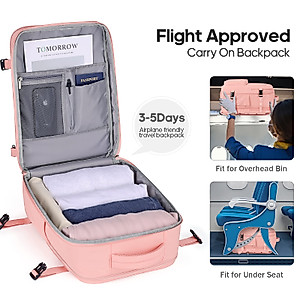 Bagsure Large Travel Backpack for Women Men, 45L Expandable Carry On Backpack, 17 Inch Laptop Backpack Waterproof College Business, Flight Approved