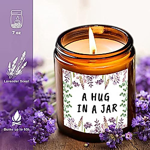 PIDELIGHT Giant Hug in A Jar Candle - Jars of Hope Candle, Get Well Feel Better Cheer Up Gifts, Sending Hugs Gifts for Women, Thinking of You Lavender Scented Soy
