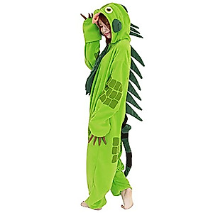 SAZAC Green Iguana Kigurumi - Onesie Jumpsuit Halloween Costume