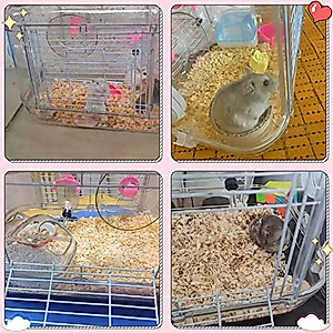 kathson Dwarf Hamster Cages and Habitats Portable Hamsters Travel Cage Transparent Gerbils Cages Small Animal Carry Case with Accessories Food Bowl Water Bottle Running Wheel for Ferret Hedgehog