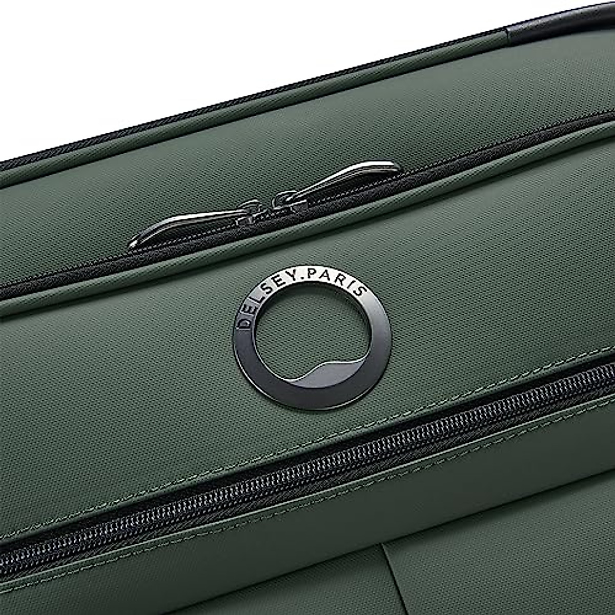 DELSEY Paris Sky Lite Softside Expandable Luggage with Spinner Wheels, Green, Checked-Medium 24 Inch